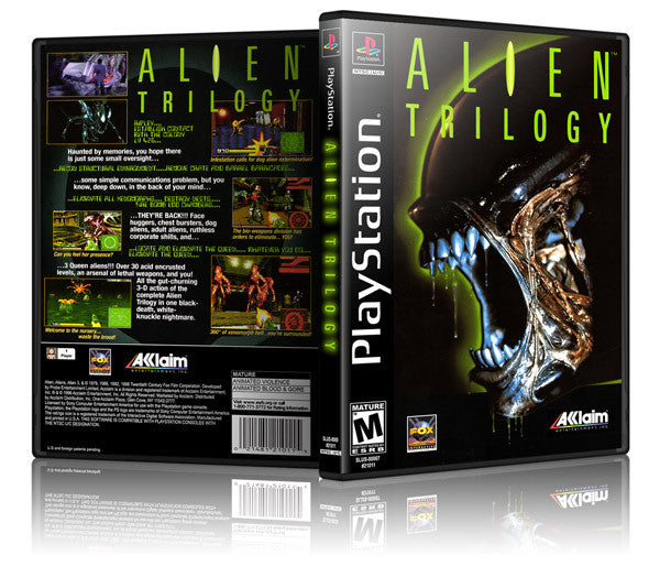 Alien Trilogy Game Cover To Fit A PS1 PLAYSTATION Style Replacement Ga