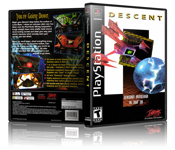Descent Game Cover To Fit A PS1 PLAYSTATION Style Replacement Game Cas