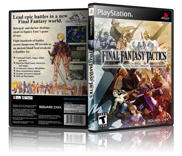 Final Fantasy Tactics Game Cover To Fit A PS1 PLAYSTATION Style Replac