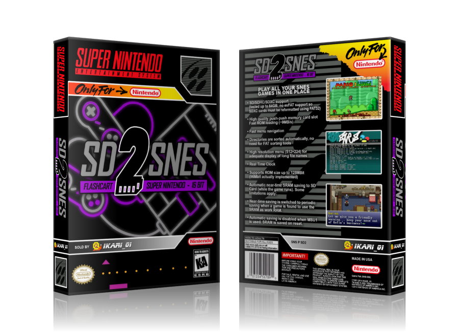 Snes_Sd2snes Replacement Nintendo SNES Game Case Or Cover