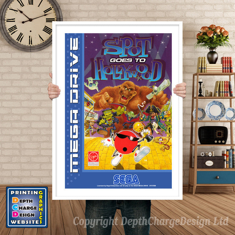 Spot Goes To Hollywood Eu - Sega Megadrive Inspired Retro Gaming Poste