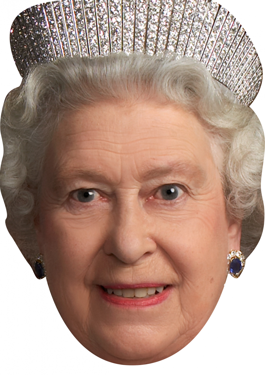 SPECIAL OFFER The Queen Birthday Celebrity Face Mask Fancy Dress Cardb