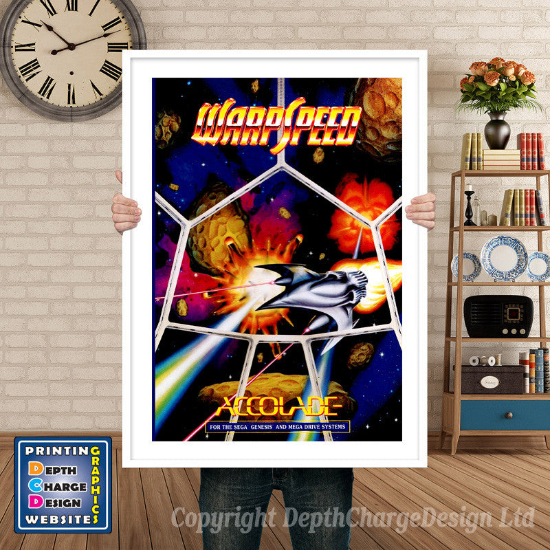 Warp Speed - Sega Megadrive Inspired Retro Gaming Poster A4 A3 A2 Or A